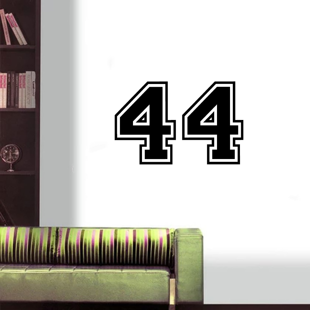 Sticker decorativ perete, auto si geam, Numarul 44, Negru, 40 cm - eMAG.ro