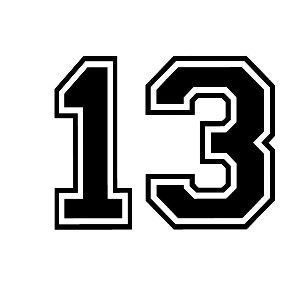 Sticker decorativ perete, auto si geam, Numarul 13, Negru, 40 cm - eMAG.ro