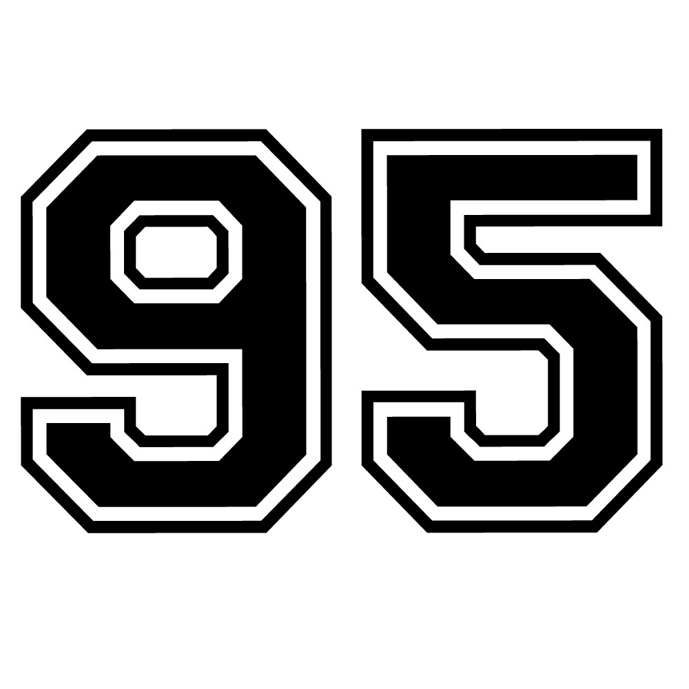 Sticker decorativ perete, auto si geam, Numarul 95, Negru, 30 cm - eMAG.ro