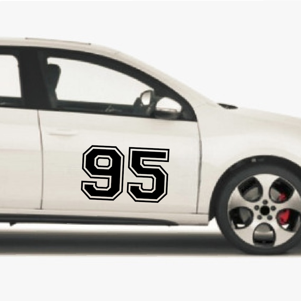 Sticker decorativ perete, auto si geam, Numarul 95, Negru, 30 cm - eMAG.ro