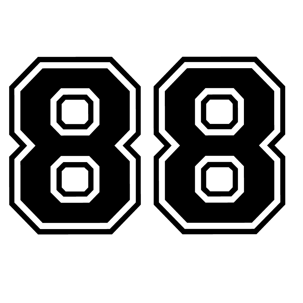 Sticker decorativ perete, auto si geam, Numarul 88, Negru, 50 cm - eMAG.ro