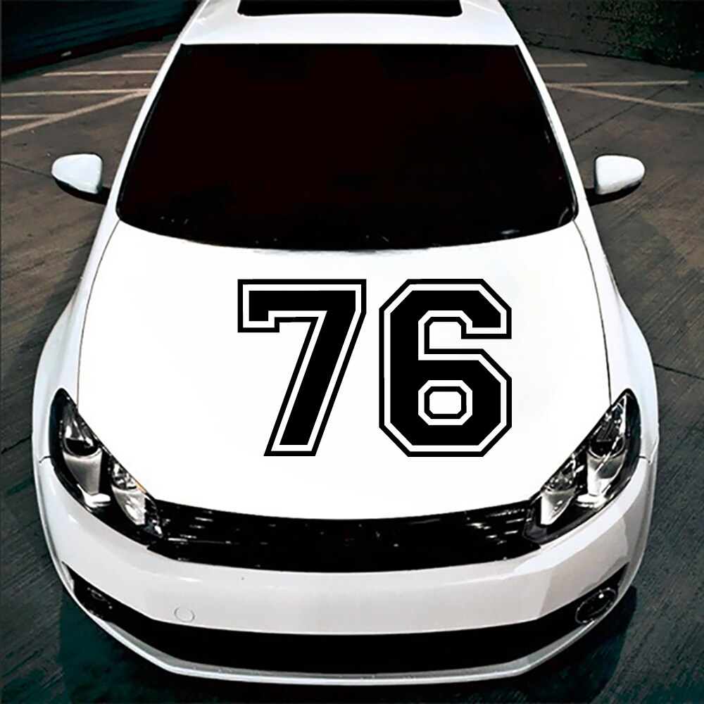 Sticker decorativ perete, auto si geam, Numarul 76, Negru, 50 cm - eMAG.ro