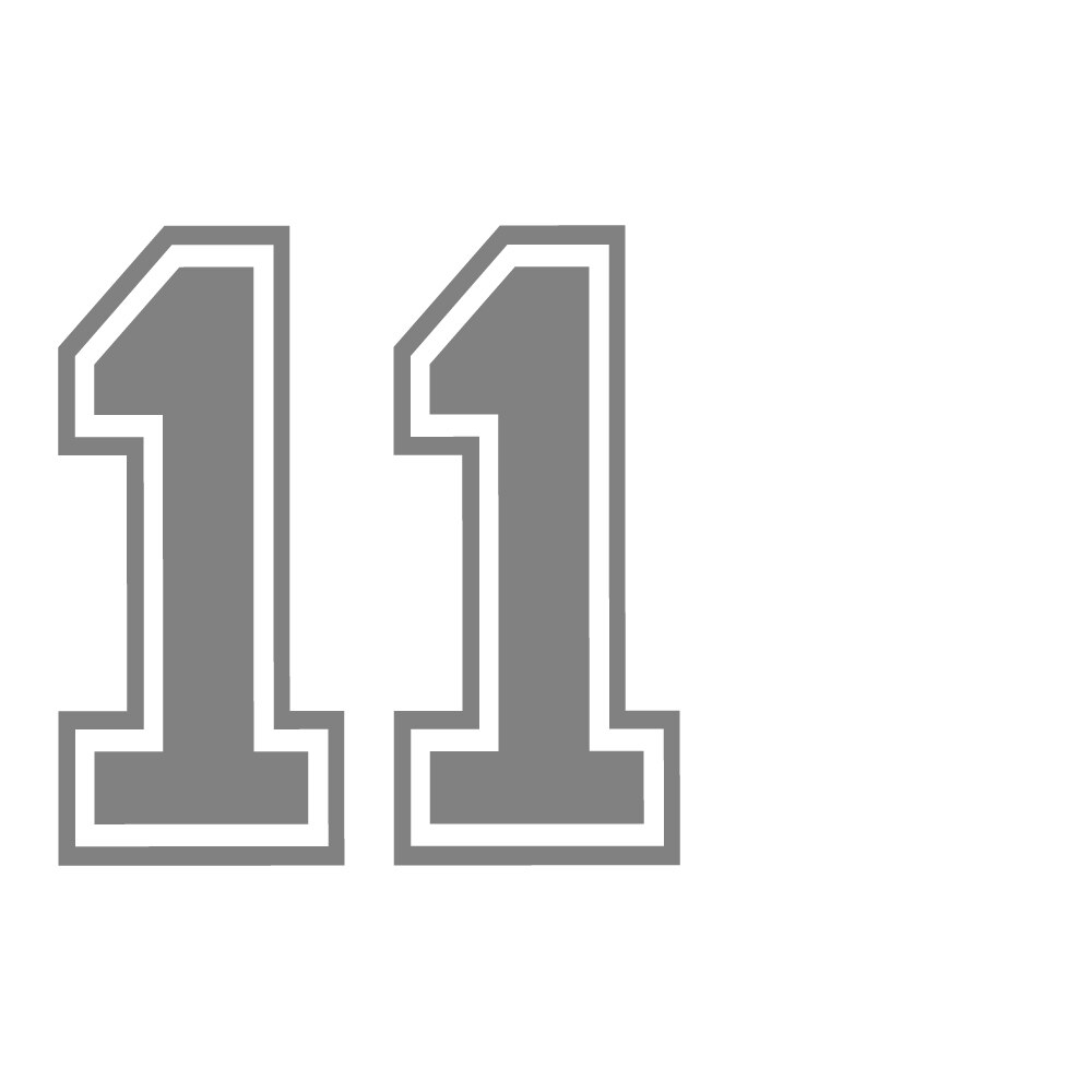 Sticker decorativ perete, auto si geam, Numarul 11, Gri, 30 cm - eMAG.ro