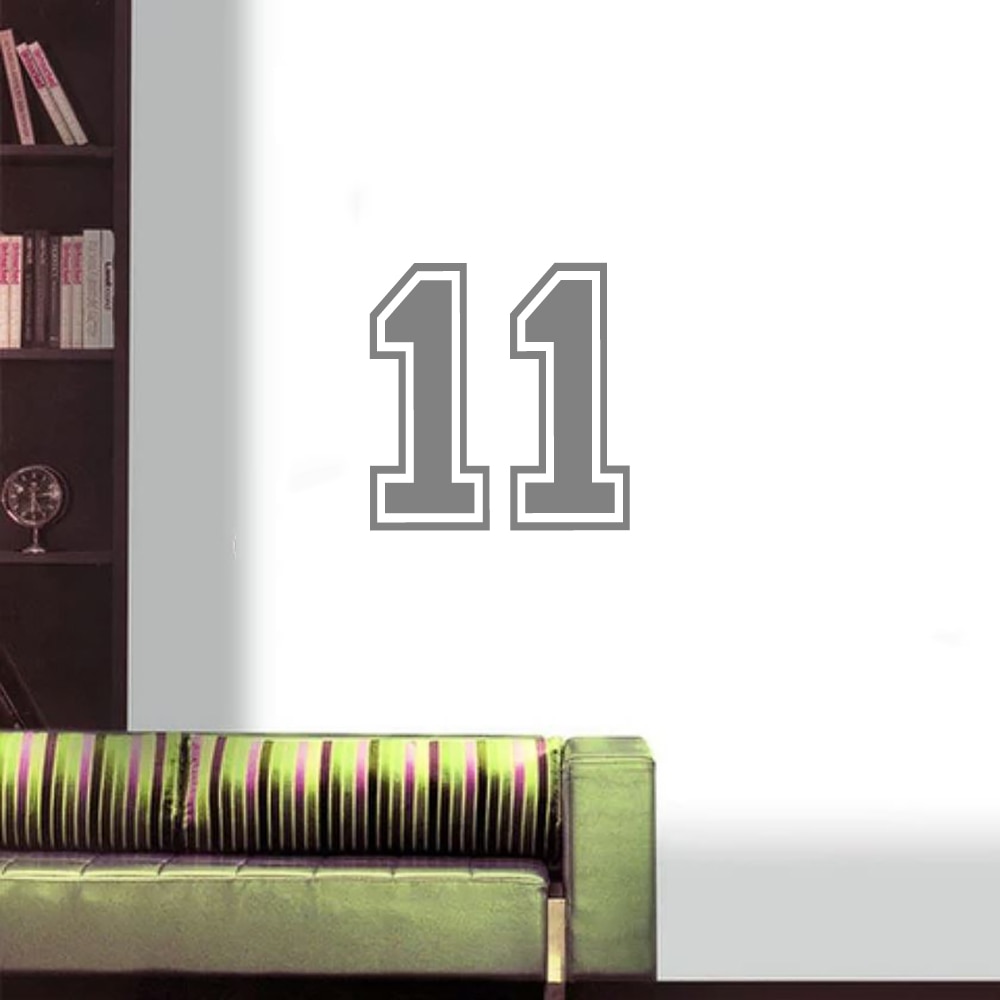Sticker decorativ perete, auto si geam, Numarul 11, Gri, 30 cm - eMAG.ro