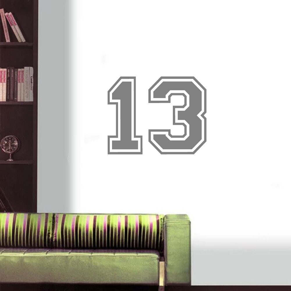 Sticker decorativ perete, auto si geam, Numarul 13, Gri, 30 cm - eMAG.ro