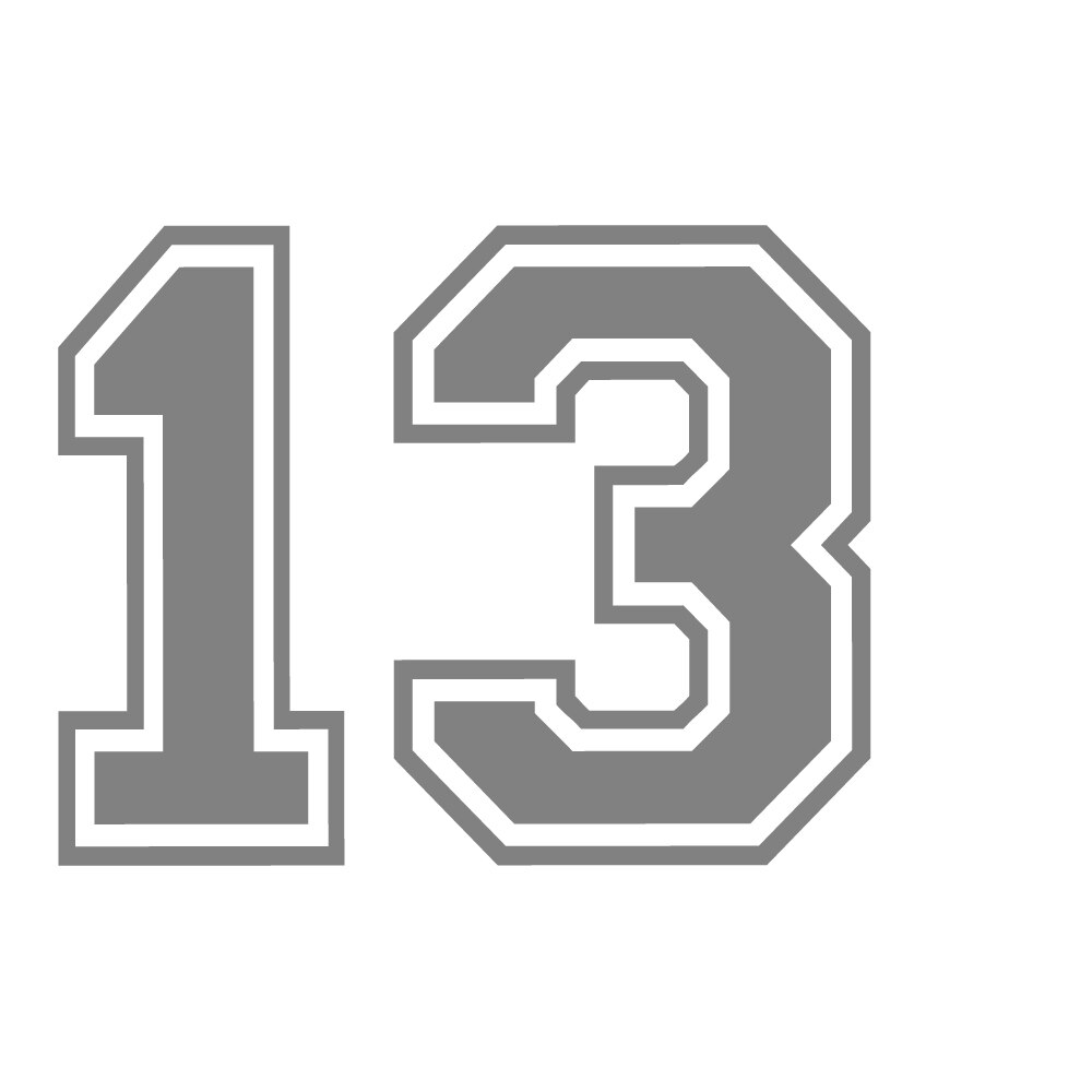 Sticker decorativ perete, auto si geam, Numarul 13, Gri, 30 cm - eMAG.ro