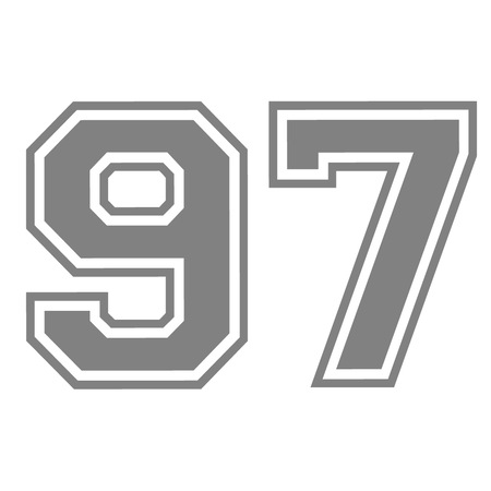 Sticker decorativ perete, auto si geam, Numarul 97, Gri, 30 cm - eMAG.ro