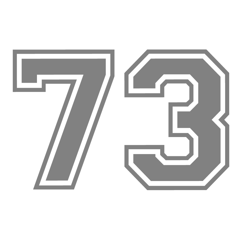 Sticker decorativ perete, auto si geam, Numarul 73, Gri, 30 cm - eMAG.ro