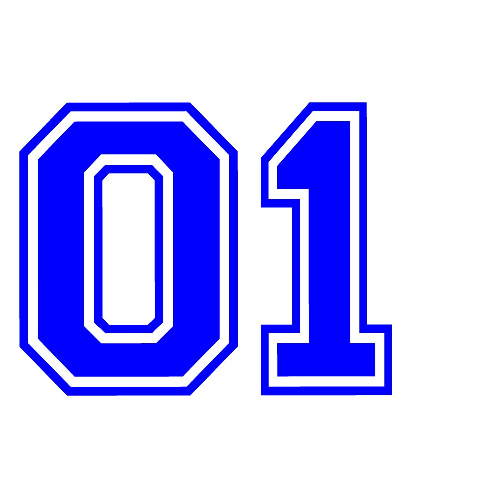 Sticker decorativ perete, auto si geam, Numarul 1, Albastru, 50 cm ...