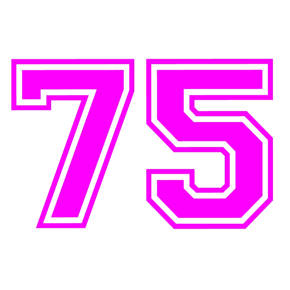 Sticker decorativ perete, auto si geam, Numarul 75, Roz, 30 cm - eMAG.ro