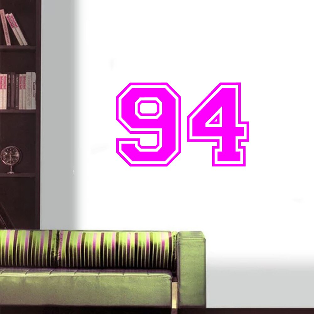 Sticker decorativ perete, auto si geam, Numarul 94, Roz, 30 cm - eMAG.ro