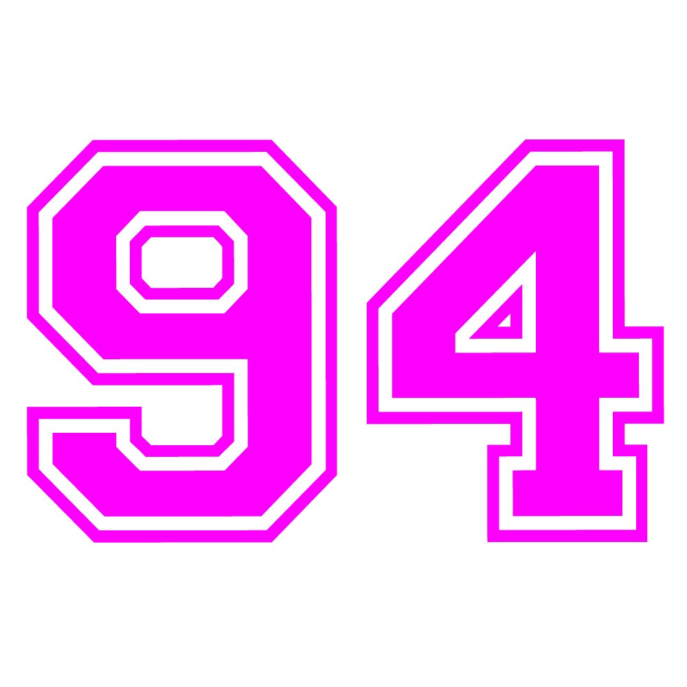 Sticker decorativ perete, auto si geam, Numarul 94, Roz, 30 cm - eMAG.ro