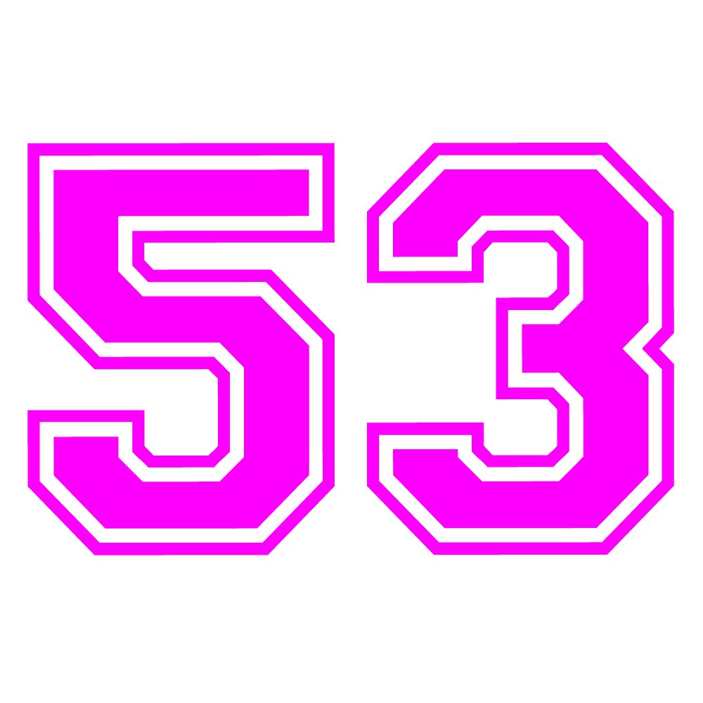 Sticker decorativ perete, auto si geam, Numarul 53, Roz, 50 cm - eMAG.ro