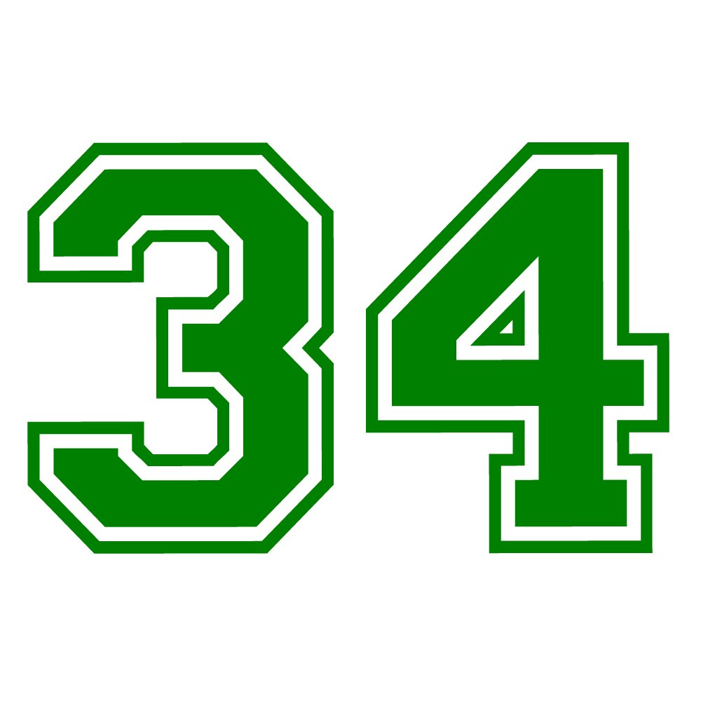 Sticker decorativ perete, auto si geam, Numarul 34, Verde, 30 cm - eMAG.ro