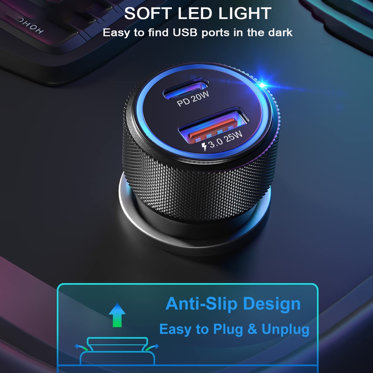 ZAFIT™ зарядно за кола, 45 W Super Fast charge, 1 x Type C, 1 x USB 3.0 ...