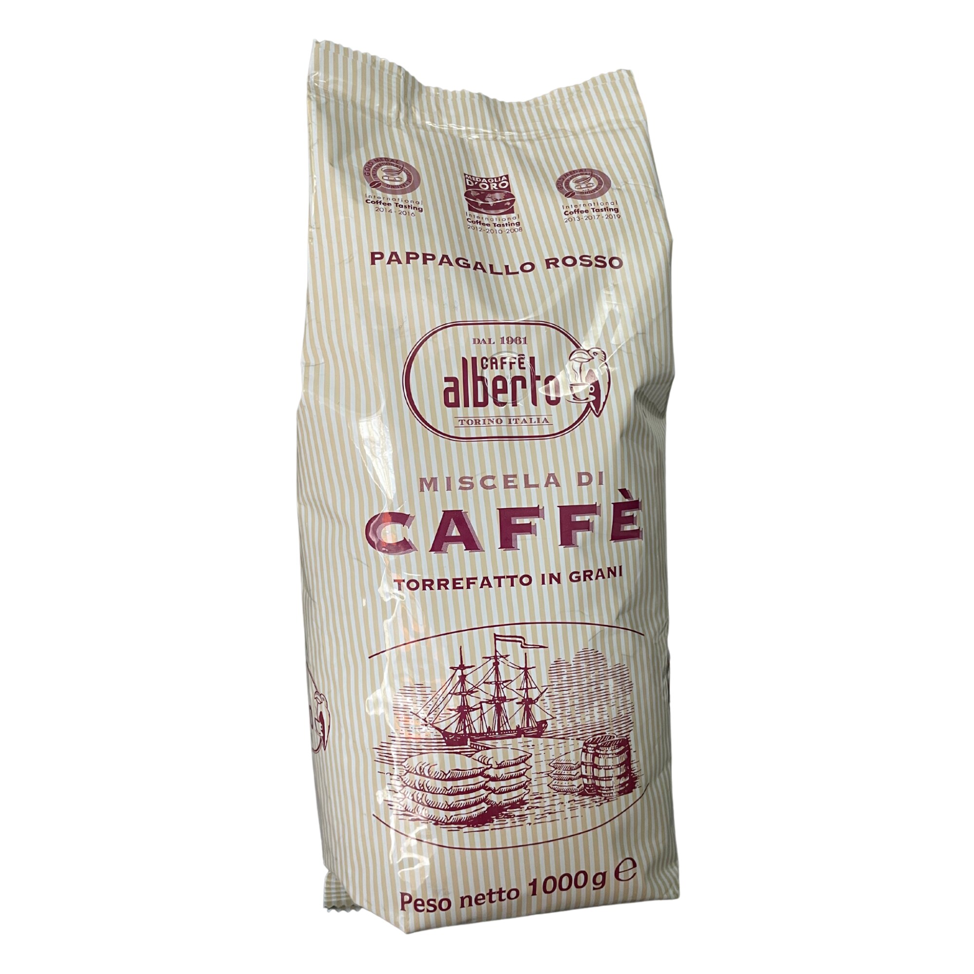 Cafea boabe, premium, Pappagallo Rosso, saculet 1kg B3, Caffe Alberto ...
