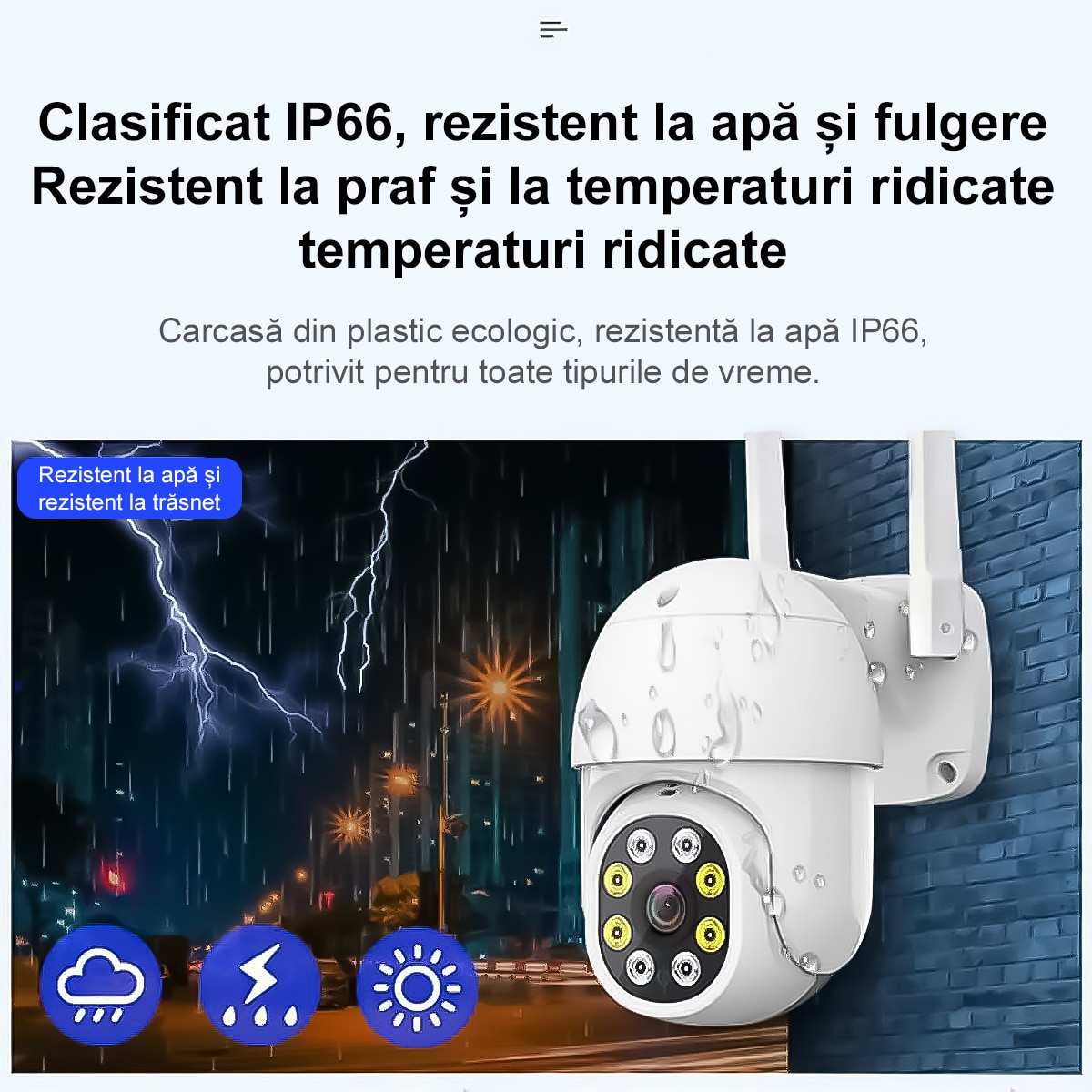 Camera de supraveghere WIFI, SDLOGAL, HD1080P, IP65 Rezistenta la Apa ...