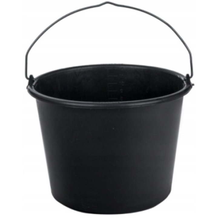 Galeata de plastic, Economica de constructie, 20l, Plastic, Negru - eMAG.ro