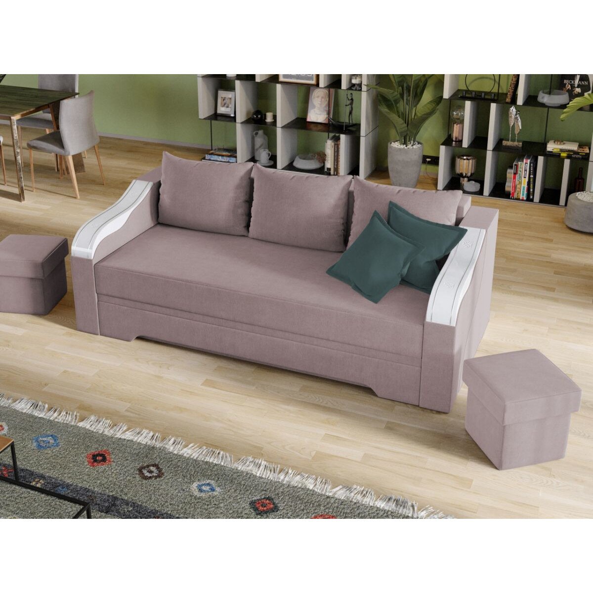 Canapea Julia, extensibila, lada depozitare, stofa, 230 x 106 x 80 cm ...