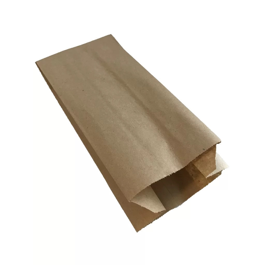 Set 100 Pungi Hartie Kraft Natur cu Burduf, 9x6x20 cm, 250g, 0.25kg ...