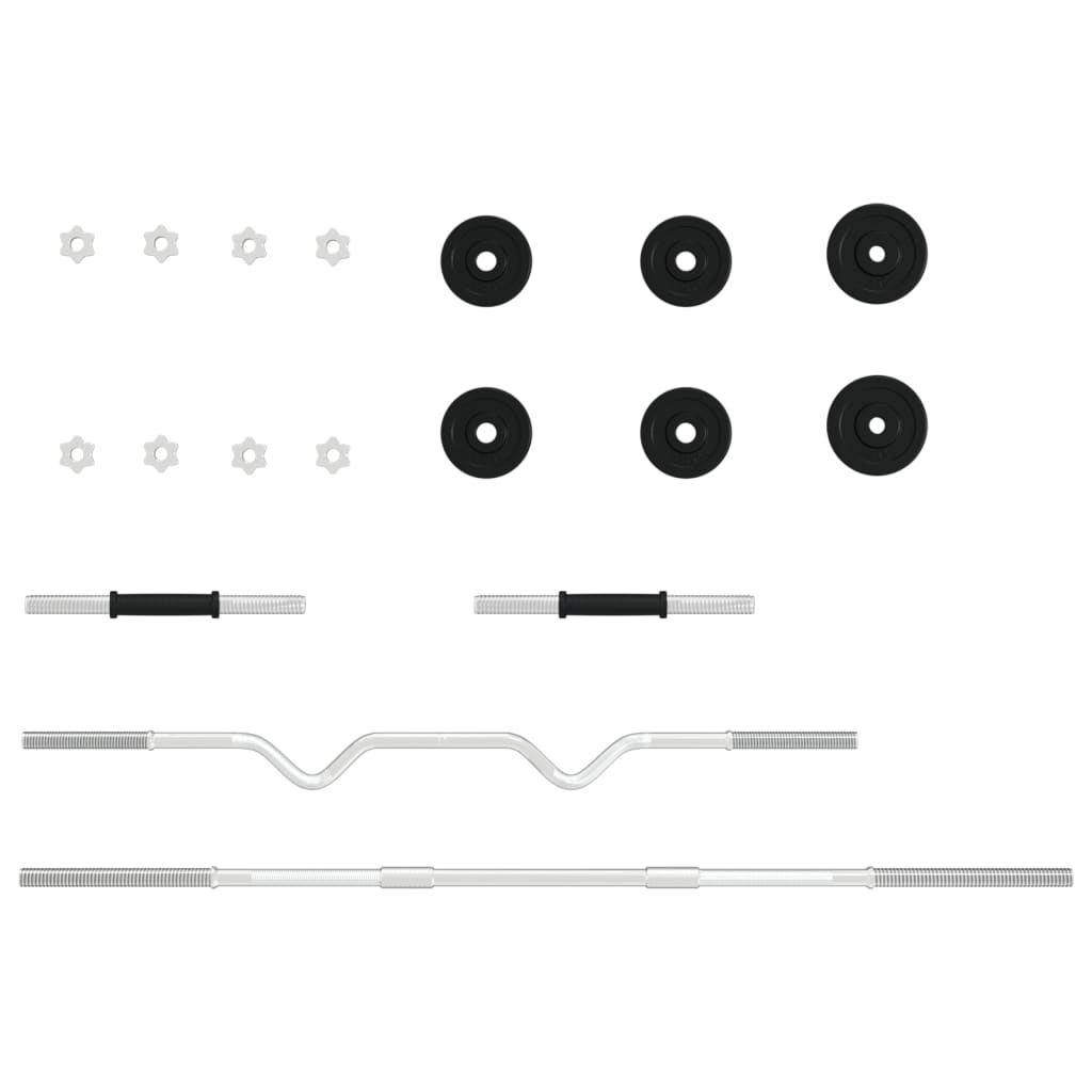 Set de haltere si gantere vidaXL, 30 kg, fonta - eMAG.ro