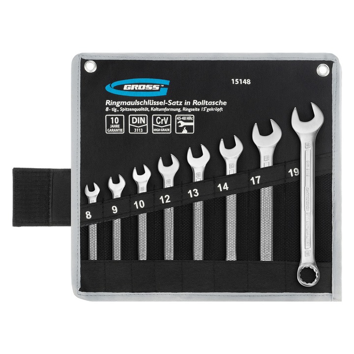 Set chei combinate 8-19mm, 8 buc, CrV, GROSS - eMAG.ro