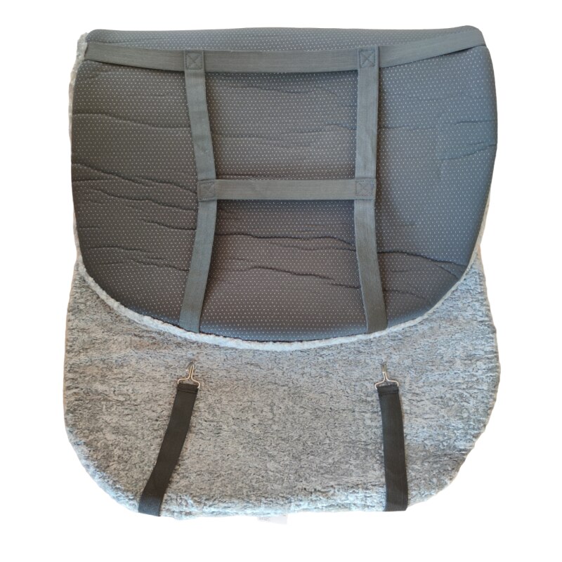 Husa scaun pufoasa premium cu blana ecologica, marime universala, gri ...