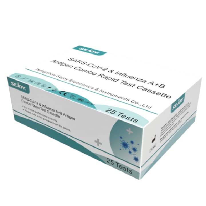 Set 25 teste rapide gripa A+B si covid, Sejoy, pentru uz profesional ...