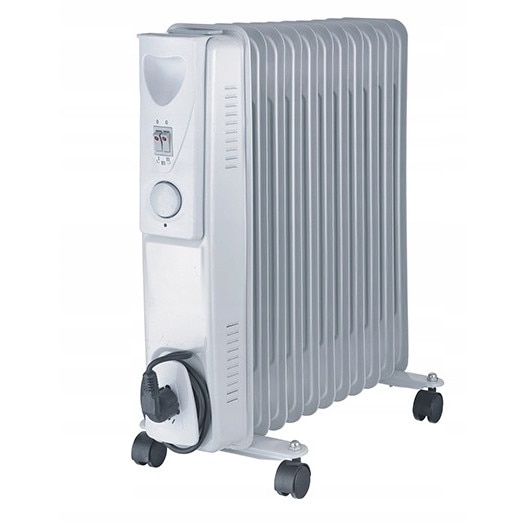 Calorifer electric, Nergis, 2500 W, 3 trepte de putere, Metal, Alb ...