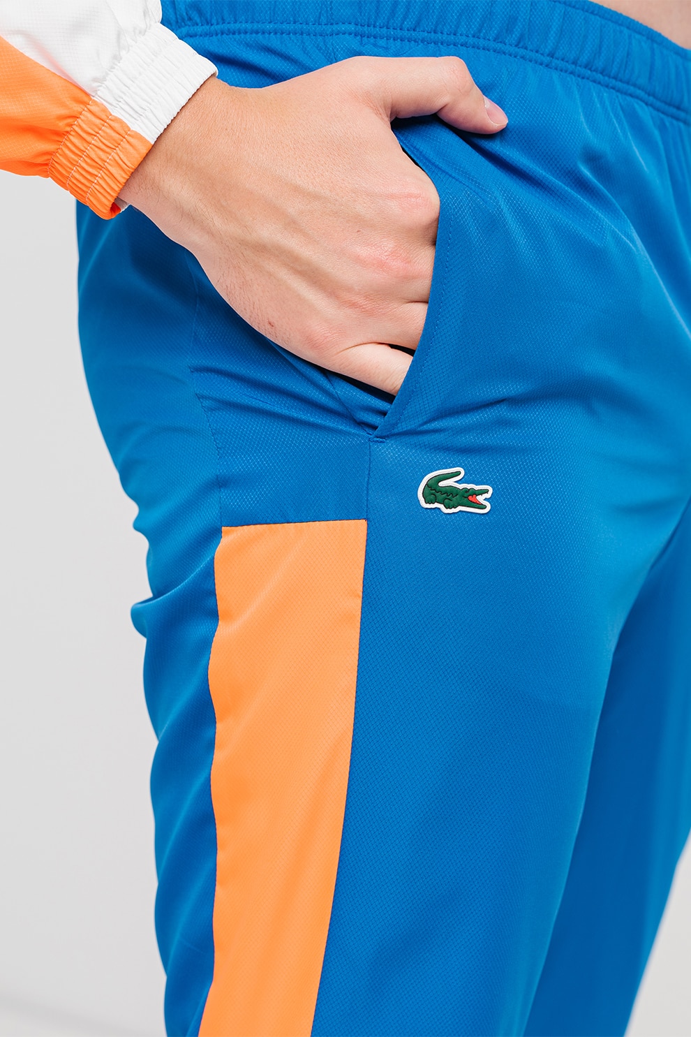 Lacoste, Trening cu logo, Alb, Albastru royal, 5 - eMAG.ro
