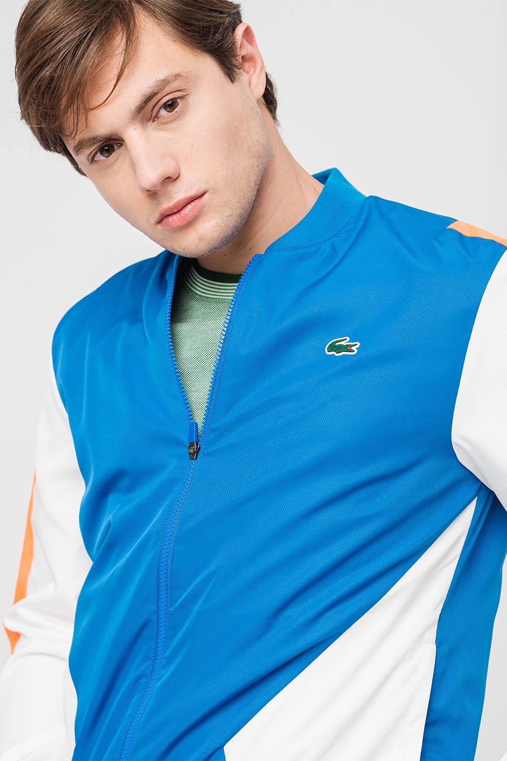 Lacoste, Trening cu logo, Alb, Albastru royal, 5 - eMAG.ro