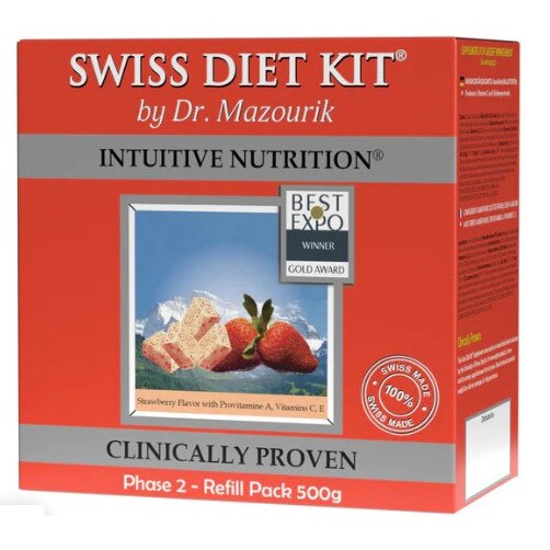 Pastile de Slabit, Swiss Diet Kit Faza 2, 500g, Aroma de Capsuni - eMAG.ro