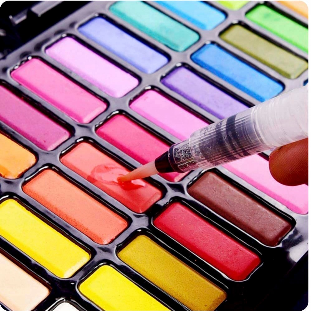 Akvarell festékkészlet, H&B, tömbben, 40 az 1-ben, Vizes ecset - eMAG.hu