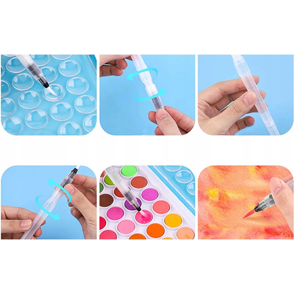 Akvarell festékkészlet, H&B, tömbben, 40 az 1-ben, Vizes ecset - eMAG.hu