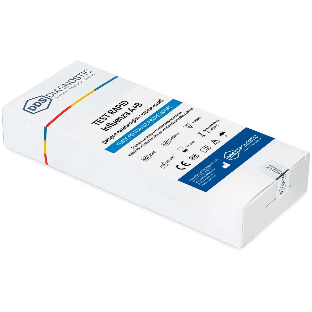 Test Gripa A+B nazofaringian, DDS Diagnostic, uz profesional, 2 teste ...