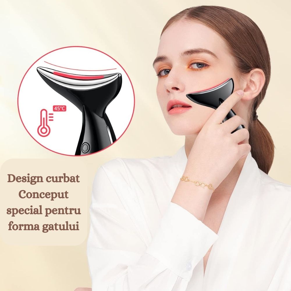 Aparat masaj facial si gat, lifting cu caldura de 45 grade C, actiune ...