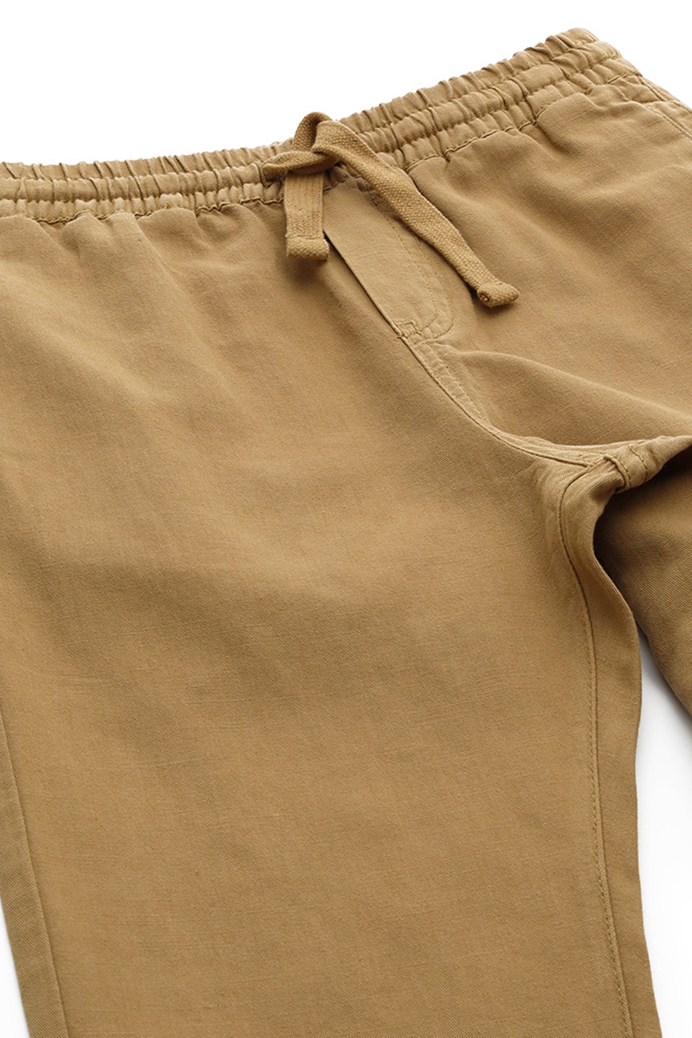 Original Marines, Панталон с лен и връзка, Camel, 98 CM - eMAG.bg