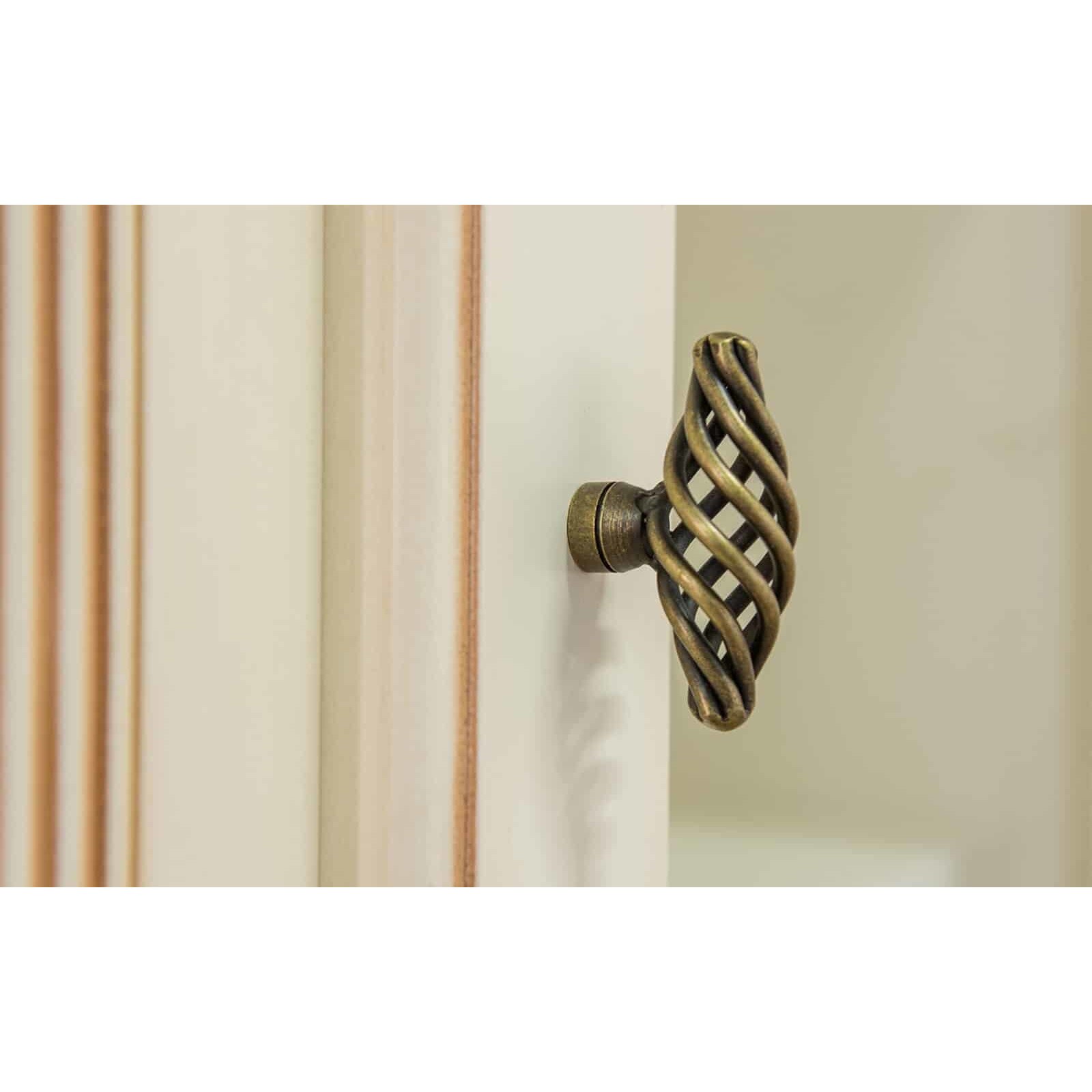 Comoda TV Prestige lemn masiv, alb patinat, 130 x 45 x 51 cm - eMAG.ro
