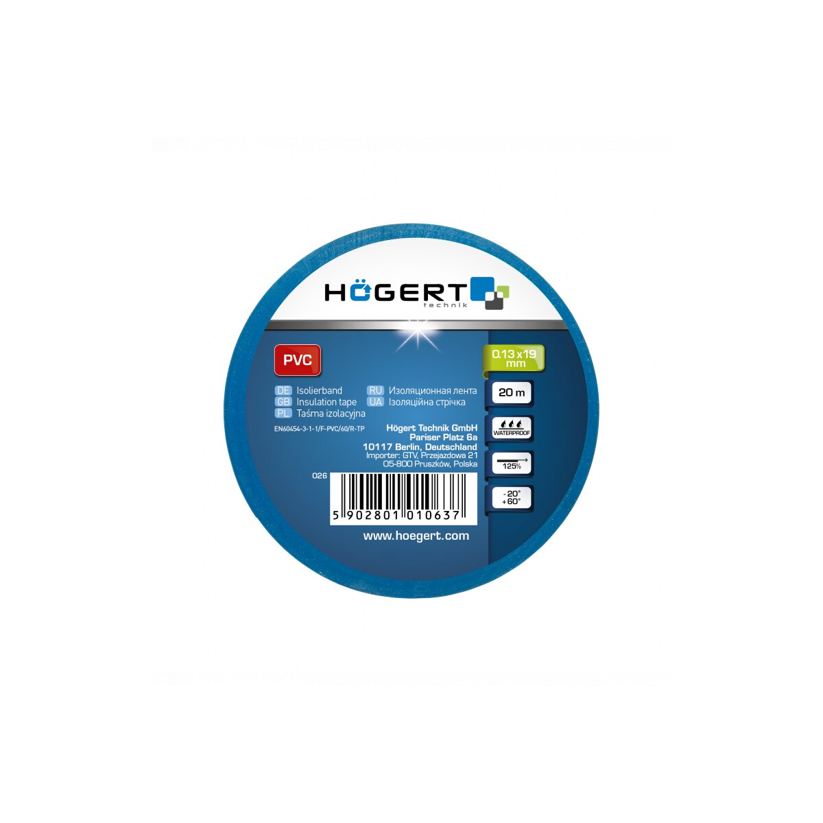 Szigetelőszalag, Hogert, PVC, kék - eMAG.hu