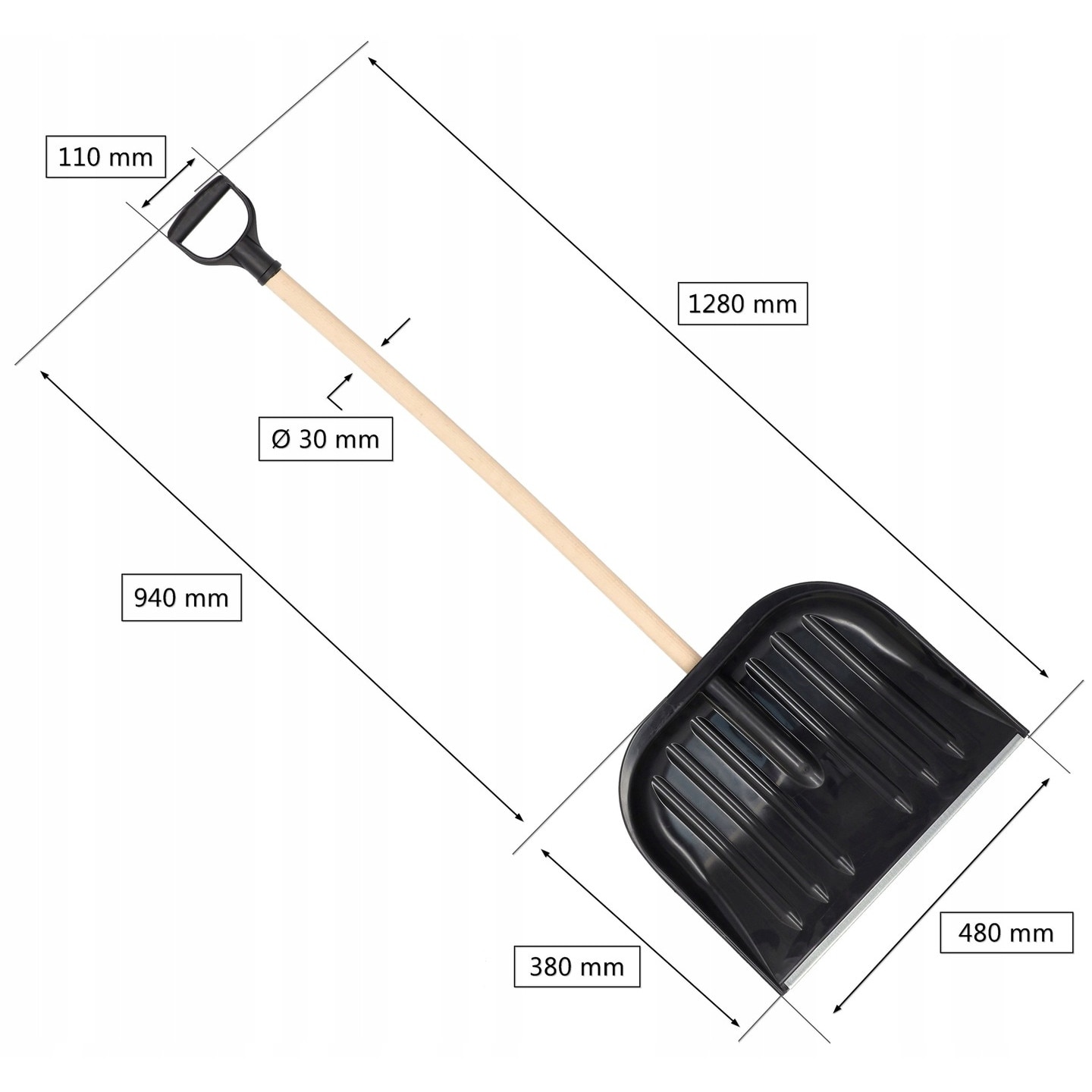 Lopata pentru zapada, Kotarbau, Plastic/Lemn, Negru - eMAG.ro