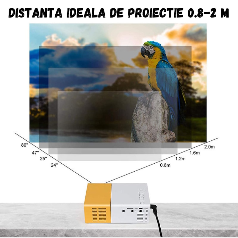 Mini Proiector copii portabil 1080 x1920 pixeli, Home Theater HDMI/USB ...