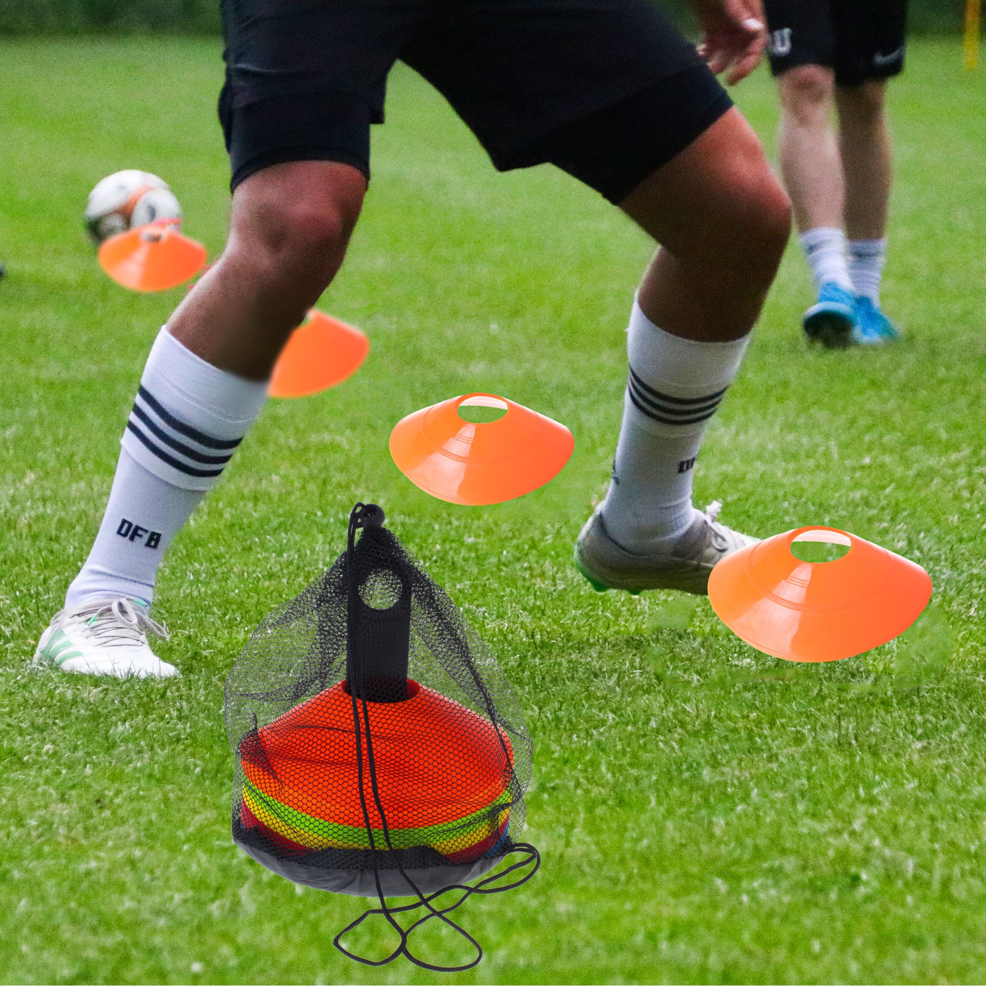 Jaloane tip con fotbal, Plastic, 50 bucati, Multicolor - eMAG.ro