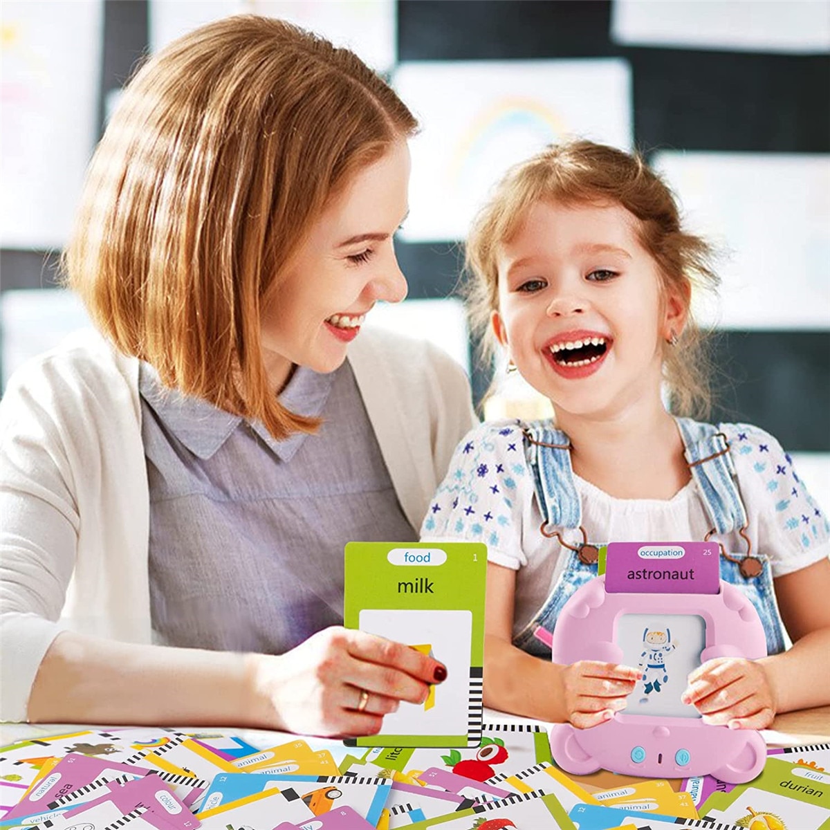 Set joc educativ pentru copii cu aparat cititor de carduri si 112 ...
