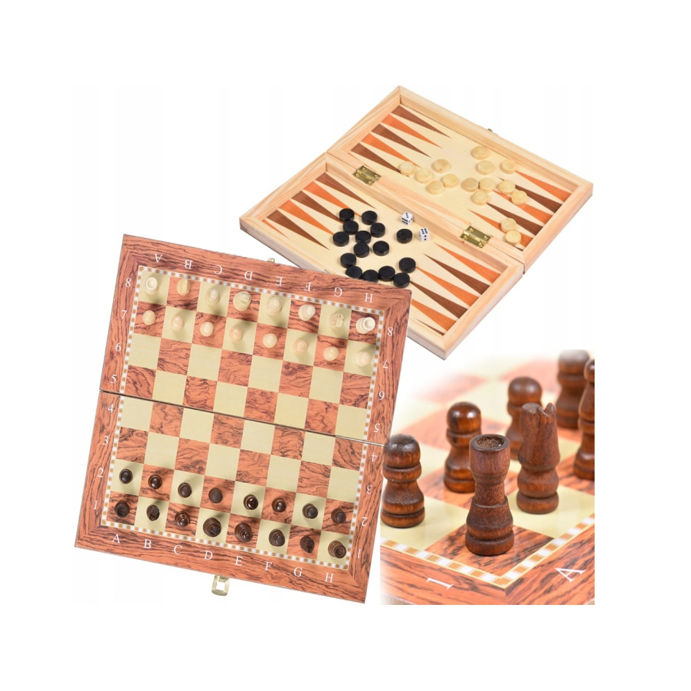 Tabla de sah, Zola®, lemn, 23x23 cm - eMAG.ro