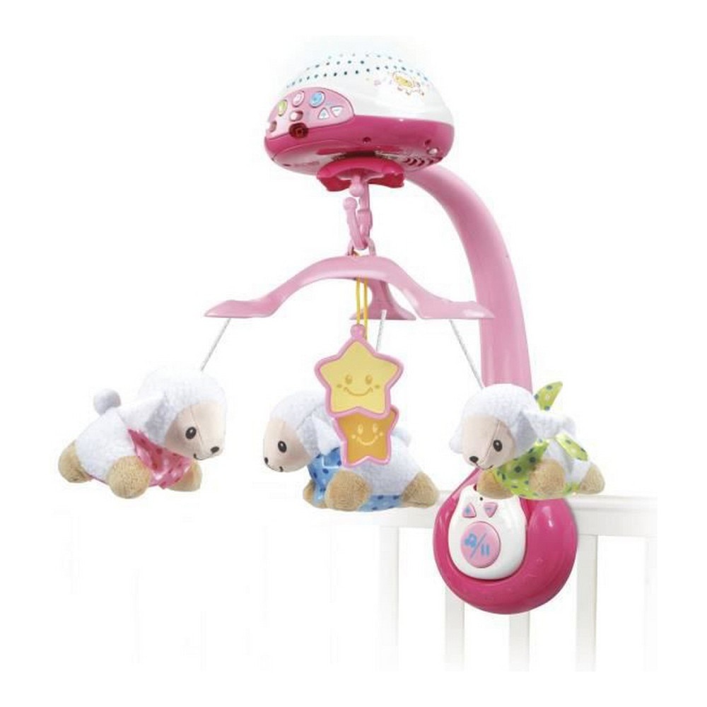Carusel pentru Patut de copii Vtech Baby Sheep Count Roz Cu Lampa de ...