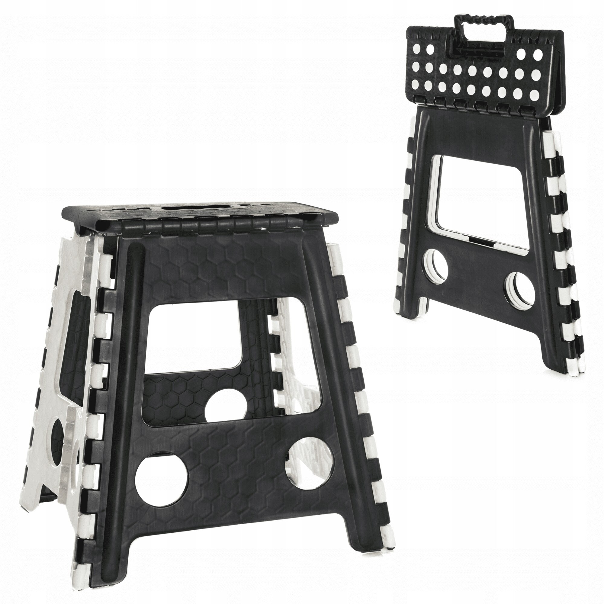 Taburet pliabil, Ravi, Antiderapant, 39 cm, Plastic, Negru - eMAG.ro