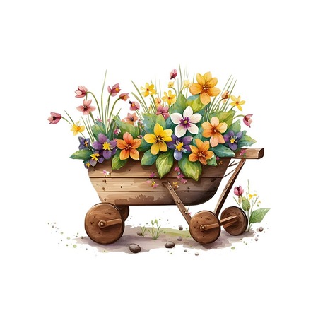 Sticker decorativ Car cu Flori, Multicolor, 63 cm, 3623ST - eMAG.ro