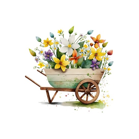 Sticker decorativ Car cu Flori, Multicolor, 54 cm, 3628ST - eMAG.ro