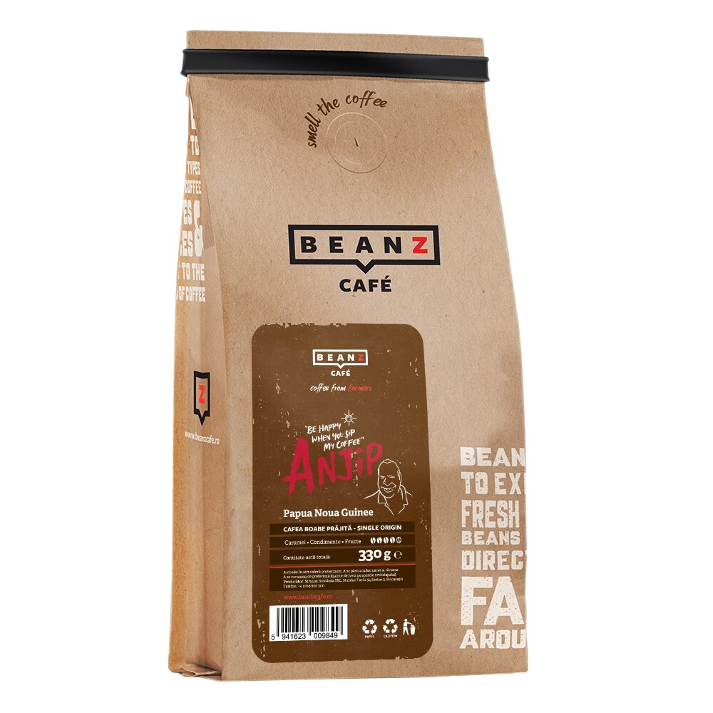 Cafea boabe BeanZ Cafe Anjip, Papua Noua Guinee, 100% Arabica, 330g ...
