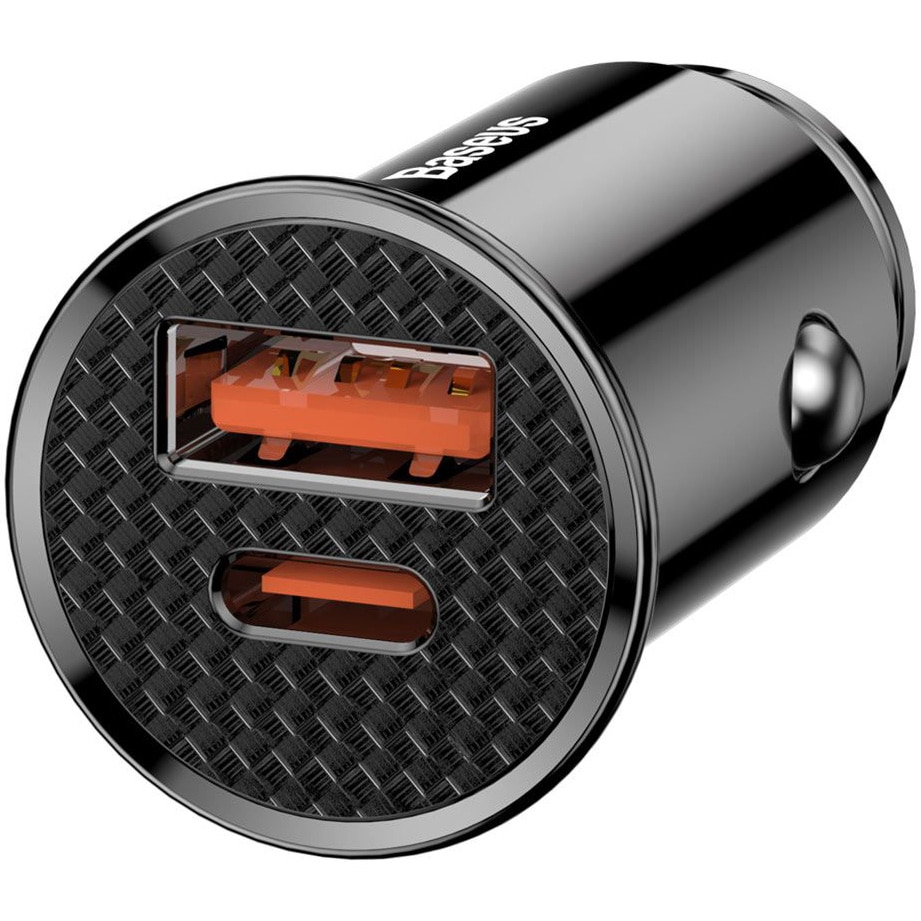 Incarcator Auto Baseus USB si Type-C Baseus Dual Port 30W, Black - eMAG.ro